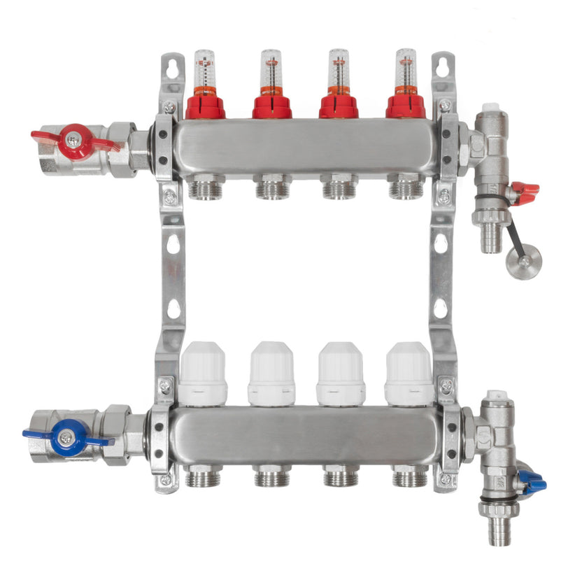 Underfloor Heating Manifolds Stainless Steel - 2 to 12 Port Manifold K ...
