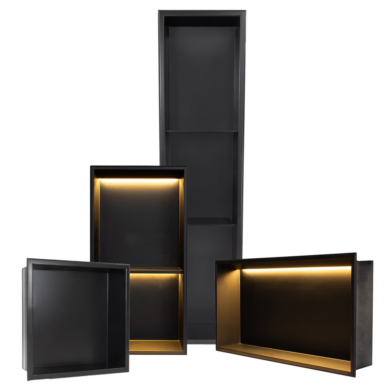 Stainless Steel Shower Niches - Matte Black - Optional LED Light – eZheat